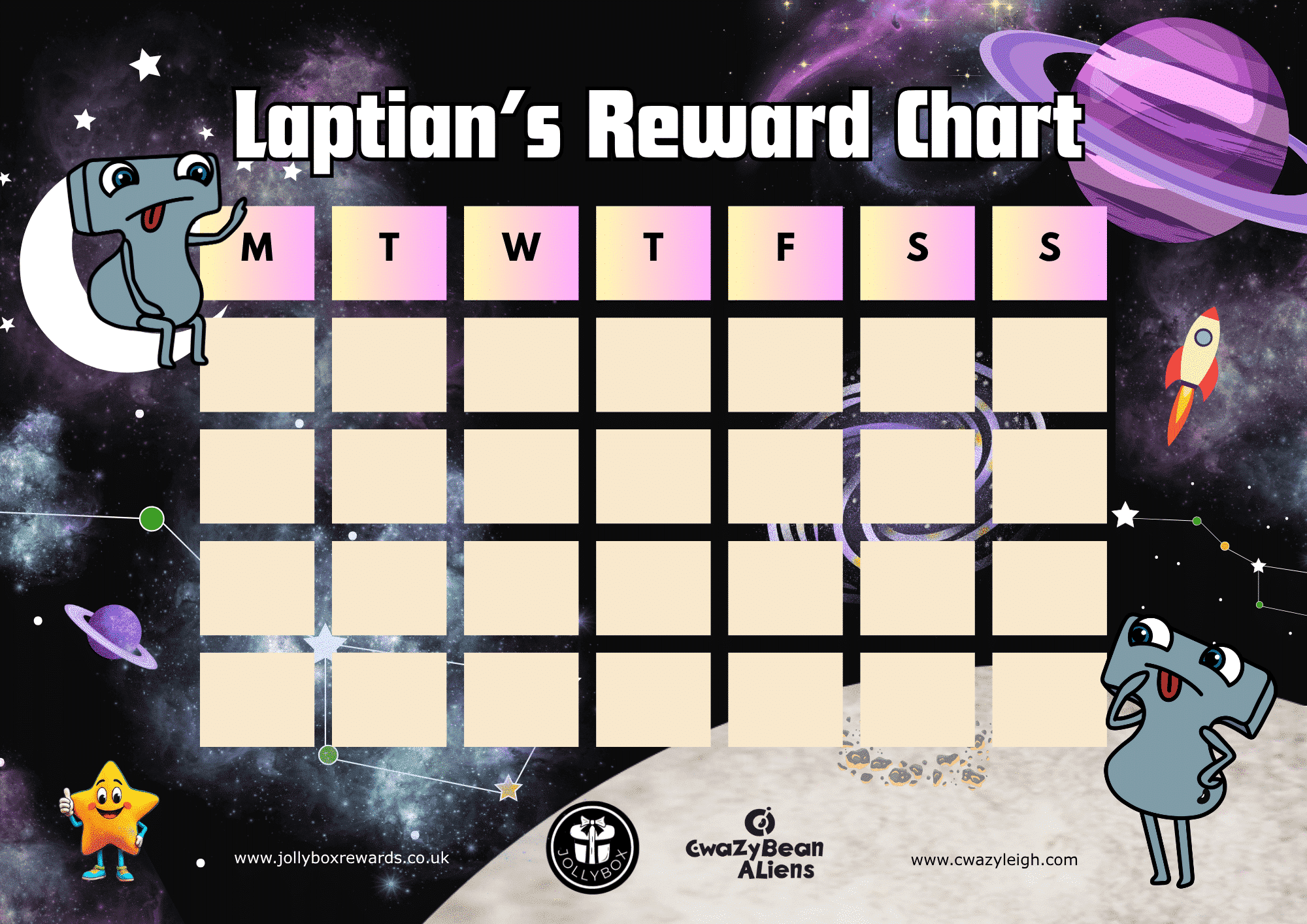 Laptian's Reward Chart (Pack of 3) | Jollybox
